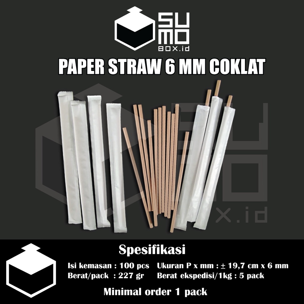 Jual Paper Straw 6mm Sedotan Kertas Bungkus Kertas Steril Higienis isi ...