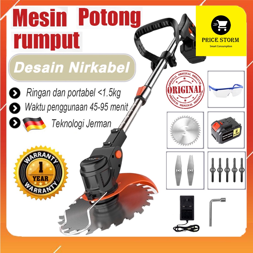 Jual Mesin Potong Rumput 12V 2 Baterai / Alat Potong Rumput / Mesin ...