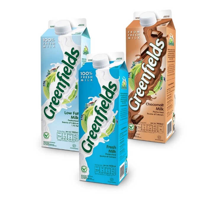 Jual Greenfields Fresh Milk Full Cream, Choco Malt, Low Fat | Shopee ...