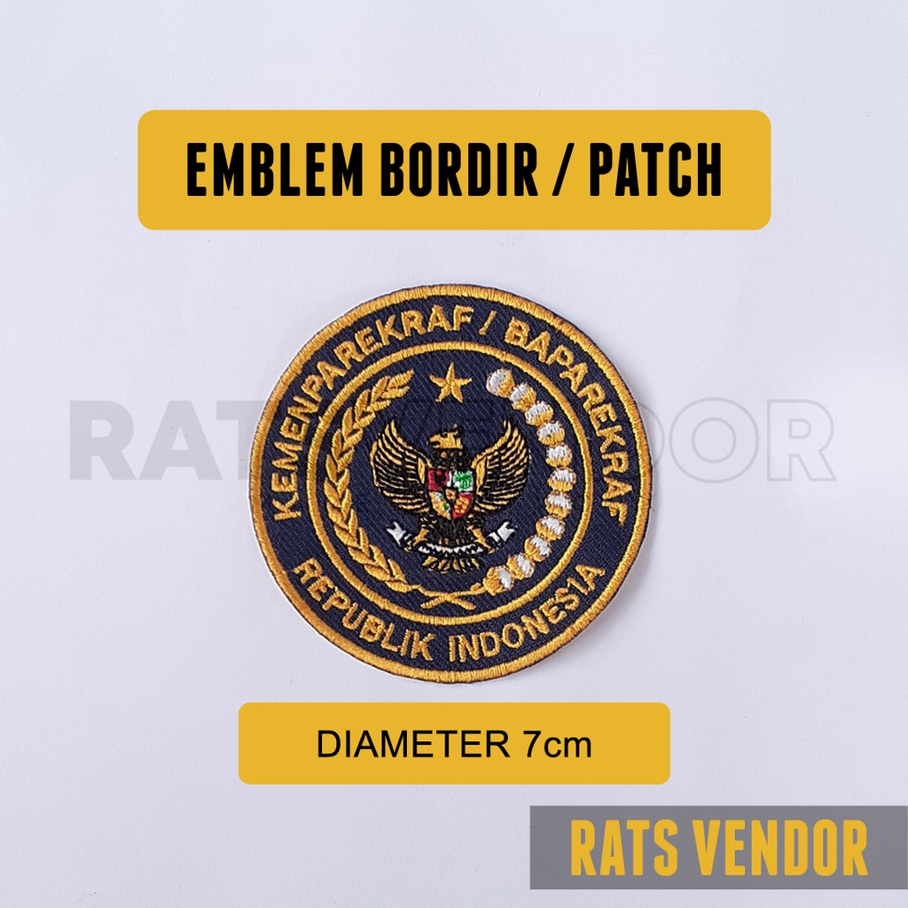 Jual Emblem Bordir / Patch Logo Kemenparekraf Pariwisata Dan Ekonomi Kreatif | Shopee Indonesia
