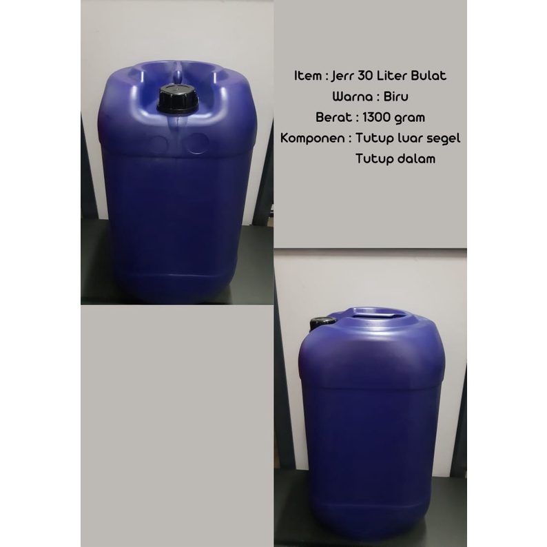 Jual (Instant & Same Day) Jerigen 30 Liter BULAT HDPE Baru / 30 Liter ...