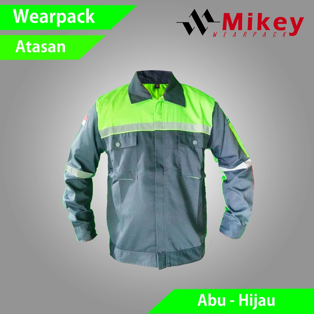 Jual Wearpack Atasan Seragam Proyek Baju Kerja Lengan Panjang Warna Abu ...
