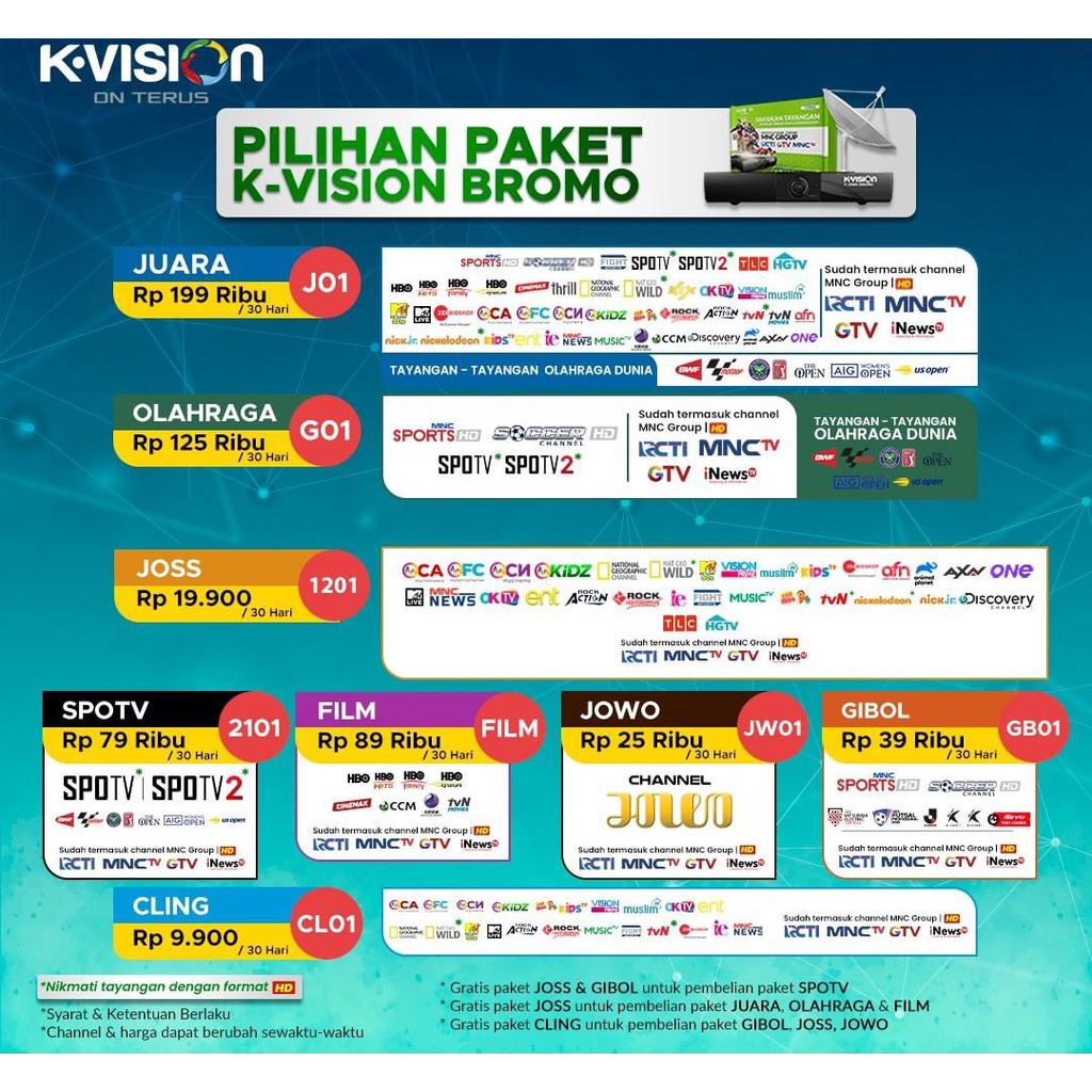 Jual (K-Vision Paket) | Shopee Indonesia