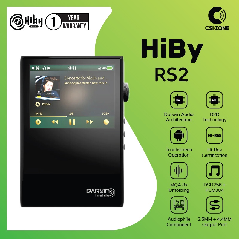 Jual HiBy RS2 PureAudio Hi-Fi Digital Audio Player with Darwin Architecture | Shopee Indonesia