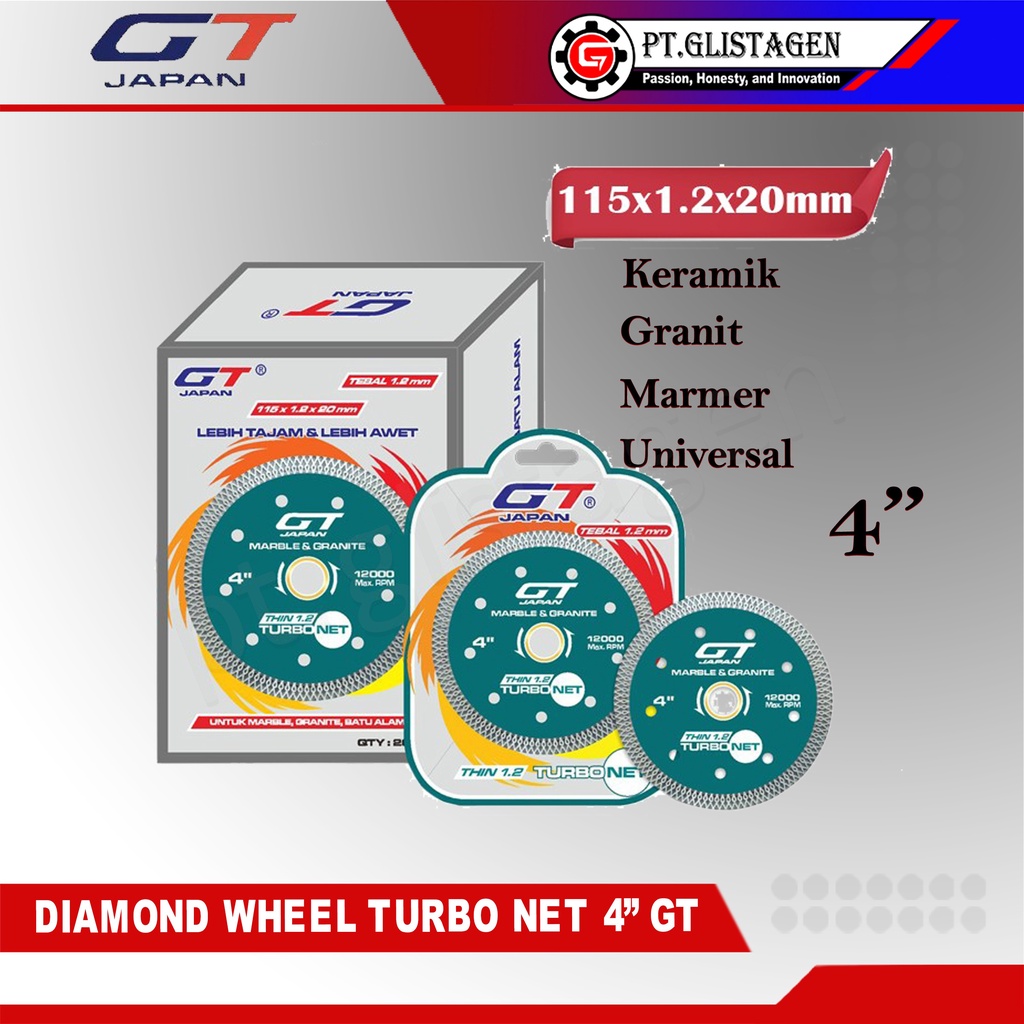 Jual GT Diamond Wheel Turbo Net Hijau 4" Mata Pisau Potong Keramik ...