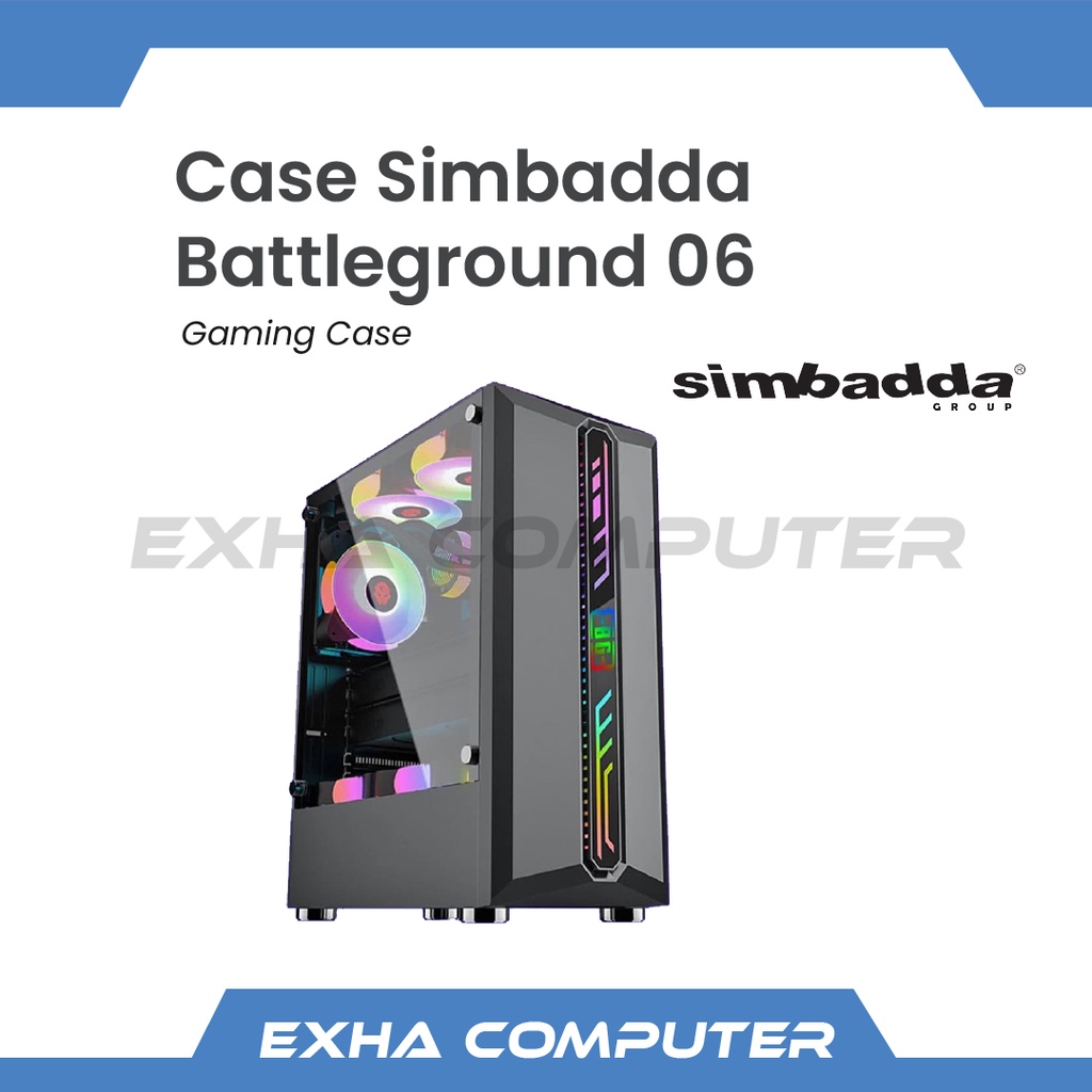 Jual Casing Komputer Simbadda BattleGround 06 RGB ATX Gaming Case ...
