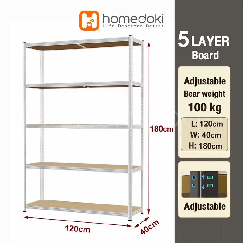 Jual Homedoki Rak penyimpanan 5 tingkat / 5 susun Rak gudang Serbaguna ...