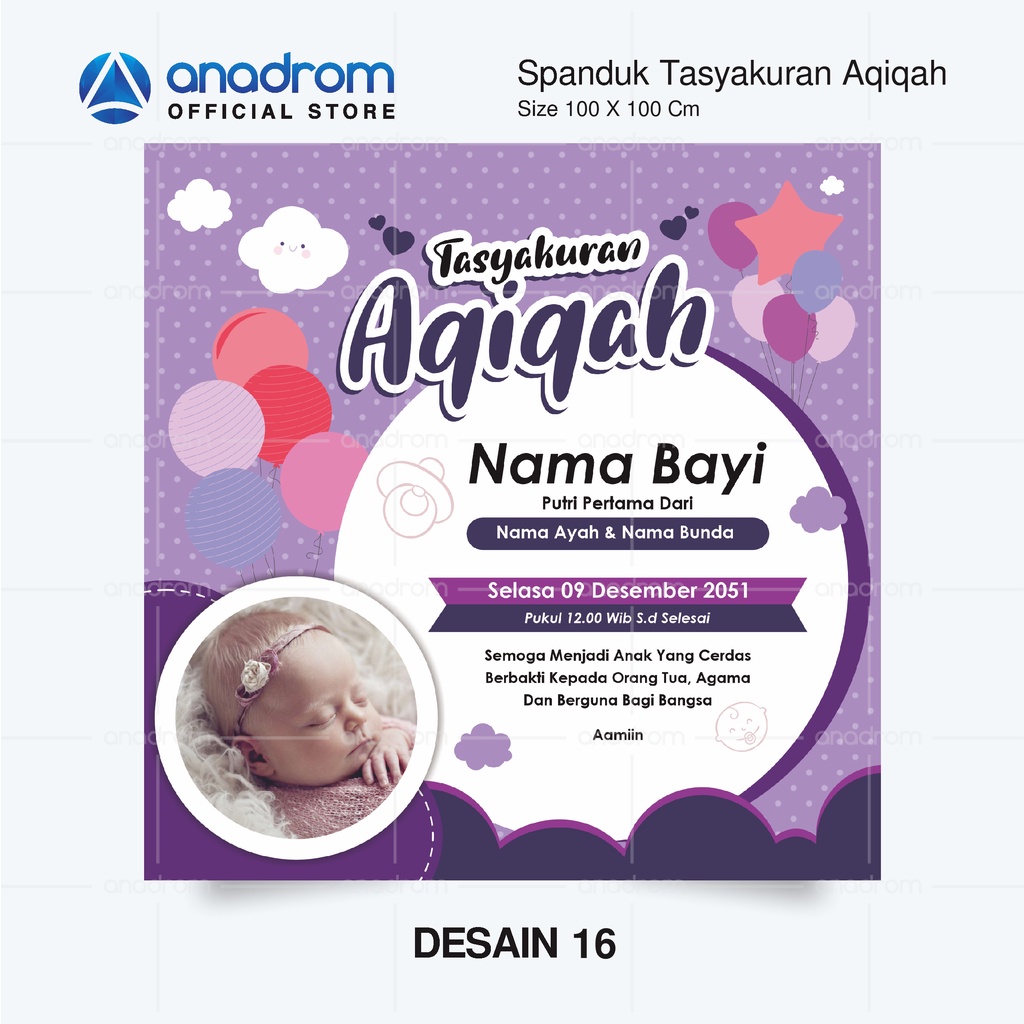 Jual Spanduk Tasyakuran Aqiqah Untuk Anak Perempuan | Banner Aqiqah ...