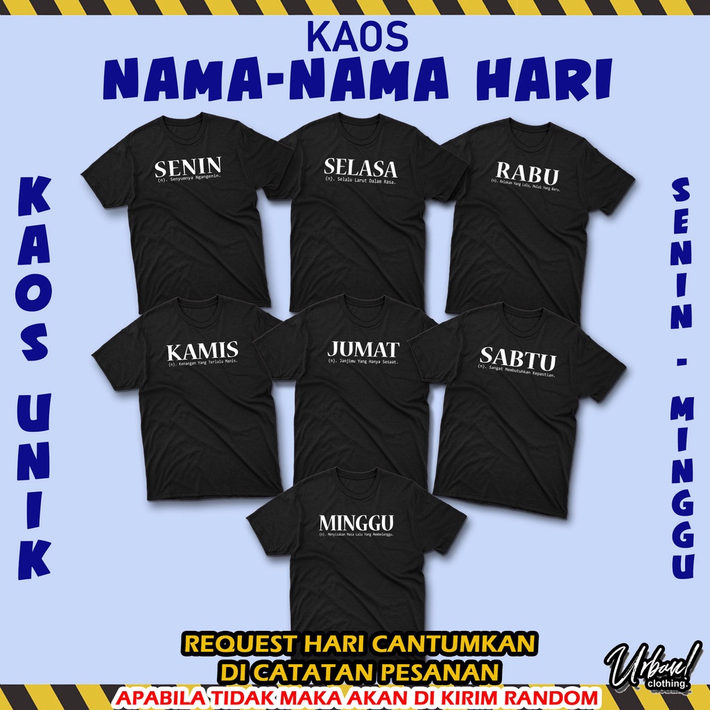 Jual URBAN- Kaos AKRONIM HARI HARI Kaos Singkatan Plesetan Lucu Tshirt ...