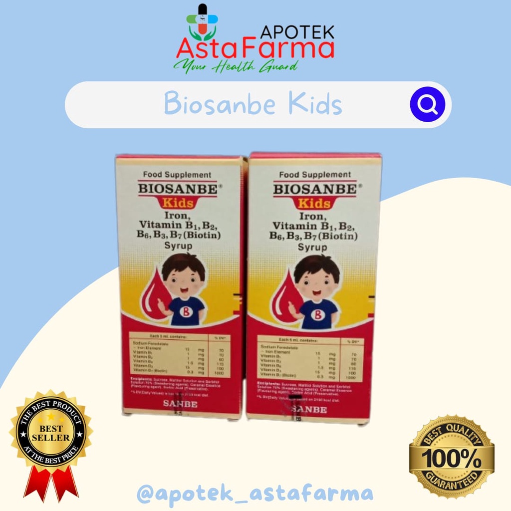 Jual Biosanbe Kids Membantu Memenuhi Kebutuhan Zat Besi dan Vitamin B ...