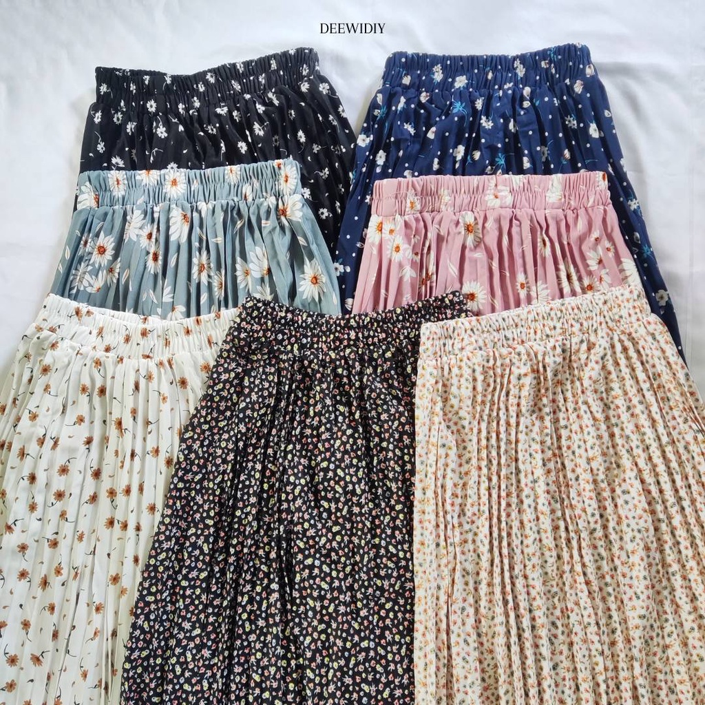 Jual ROK PLISKET PANJANG PREMIUM MOTIF BUNGA - ROK BUNGA KOREA - HANA ...
