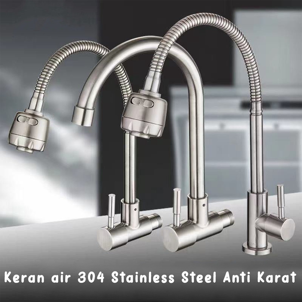 Jual Kran Cuci Piring/Sink Keran Angsa Drat 1/2 Inch Stainless Steel ...