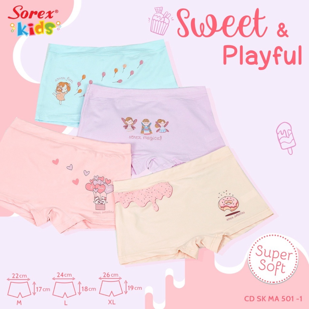 Jual Sorex Kids 1pcs Celana Dalam Anak Perempuan Super Soft Sweet & Playful CD SK MA 501 ...