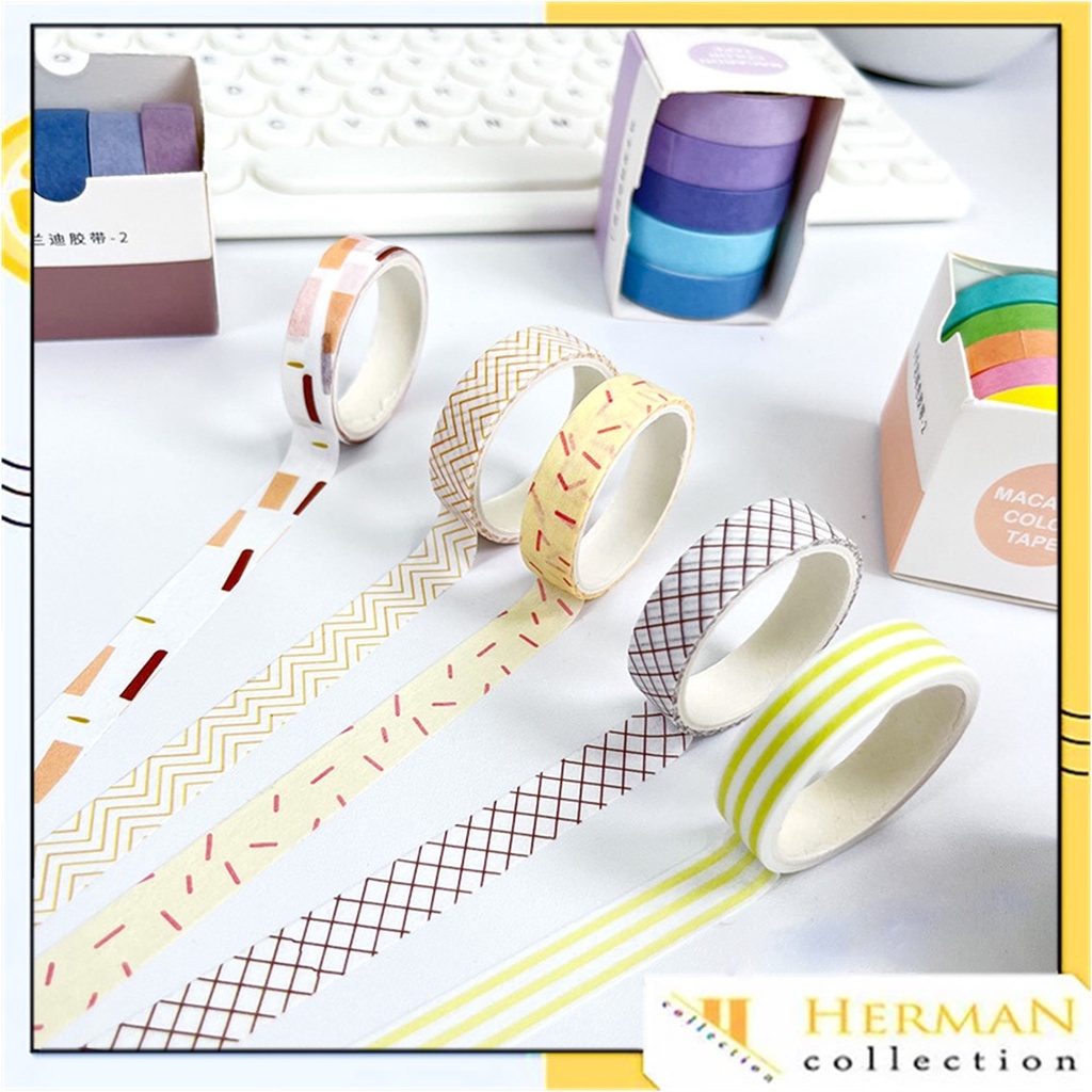 Jual HC Roll Masking Tape Set 5 Pcs Essential Collection Basic Pattern ...