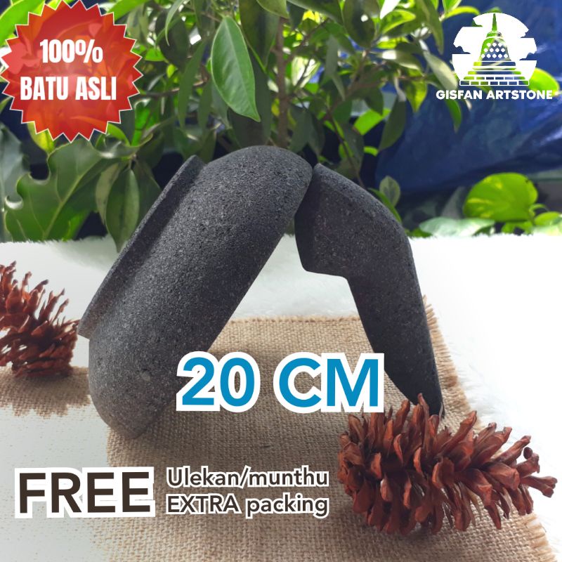 Jual (Packing kayu) Cobek coet layah lemper 20cm 100% batu asli gunung ...