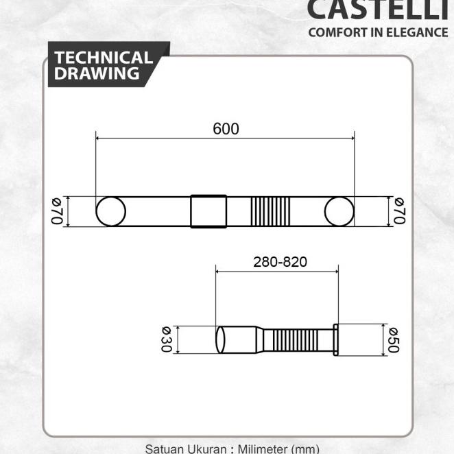 Jual Castelli 1080102 Pembuangan Bathtub Waste Push Pop-Up Bathtub ...