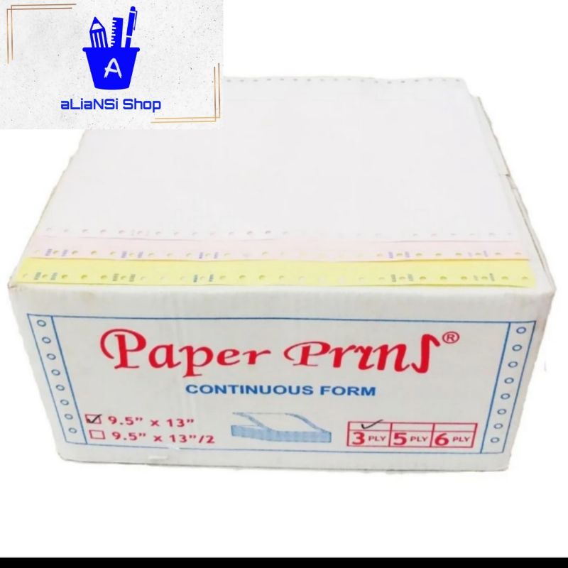 Jual Continuous Form 9,5" x 13" (3 PLY) - merk PAPERPRYNS | Shopee ...