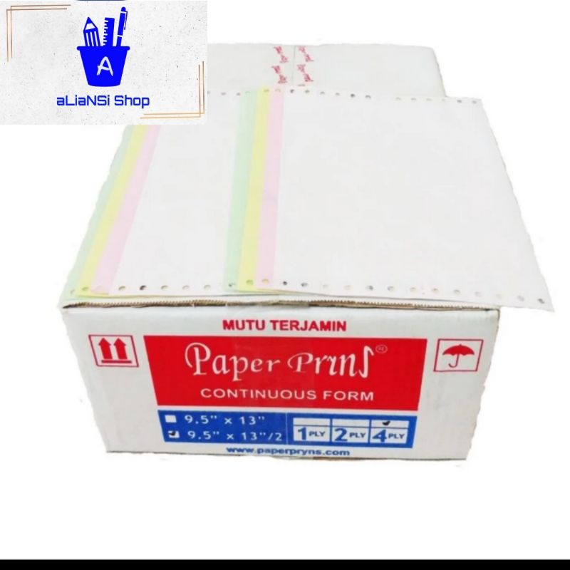 Jual Continuous Form 9,5" x 13"/2 (4 PLY) bagi 2 - merk PAPERPRYNS ...