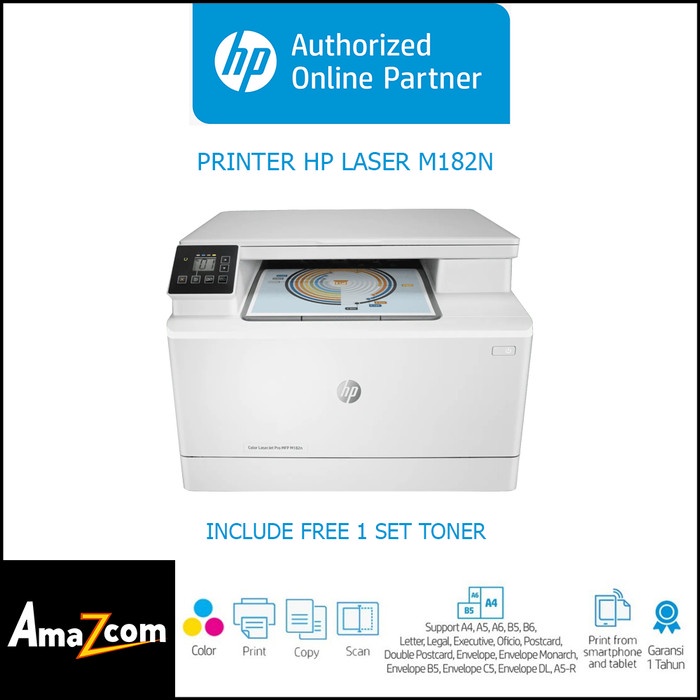 Jual Printer HP Color LaserJet Pro MFP M182n Print/Scan/Copy/Wireless ...