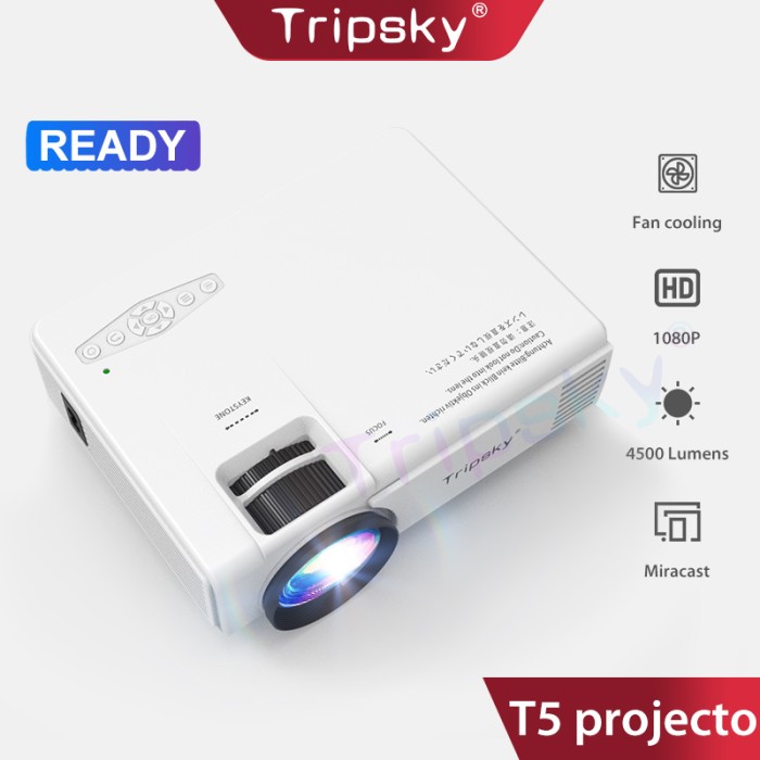Jual [Ledl] Tripsky-T5 Infocus Proyektor 80 Ansi Hd 1080P Mini ...