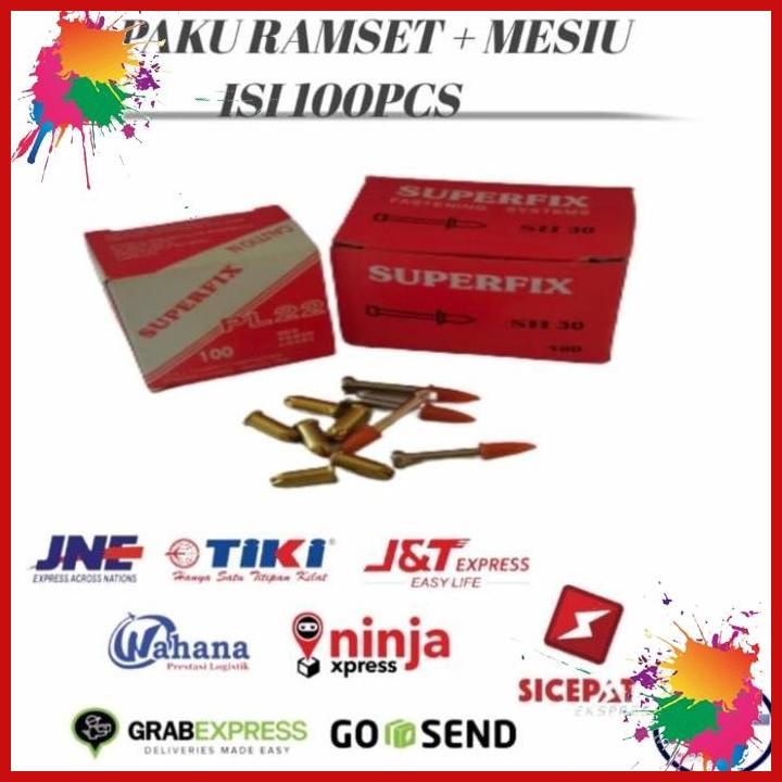 Jual paku mesiu tubofix / paku ramset / paku tembak isi 100 pcs [kjmas ...