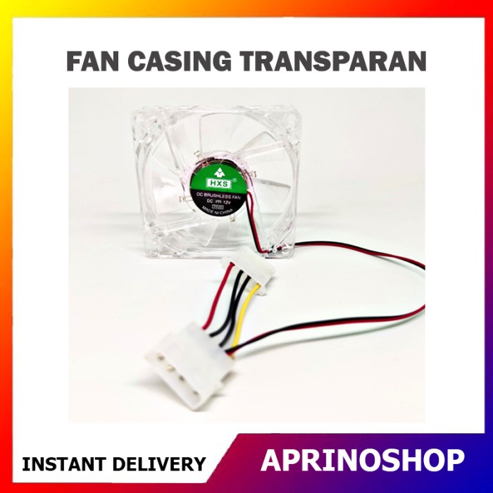 Jual FAN Casing Transparan PC Kipas CPU 8 cm Fan Case + Baut | Shopee ...