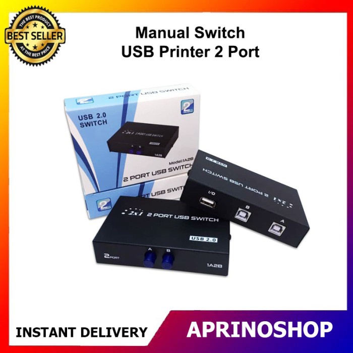 Jual USB Printer Switch 2 Port HUB USB 2.0 Printer Sharing 1 In 2 Out ...