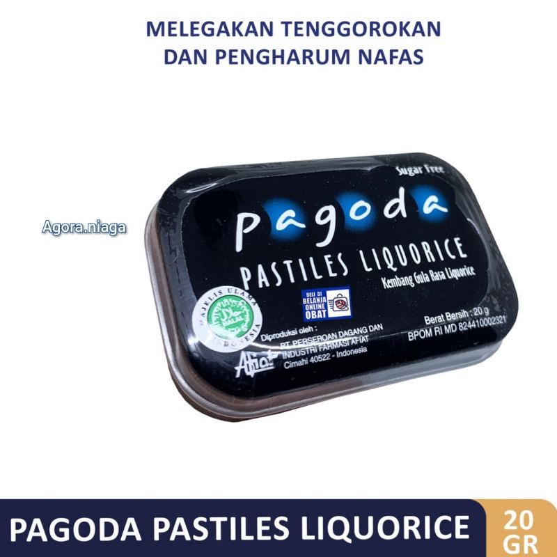 Jual PAGODA PERMEN PASTILES LIQUORICE 20G - SUGAR FREE PERMEN PASTILES ...