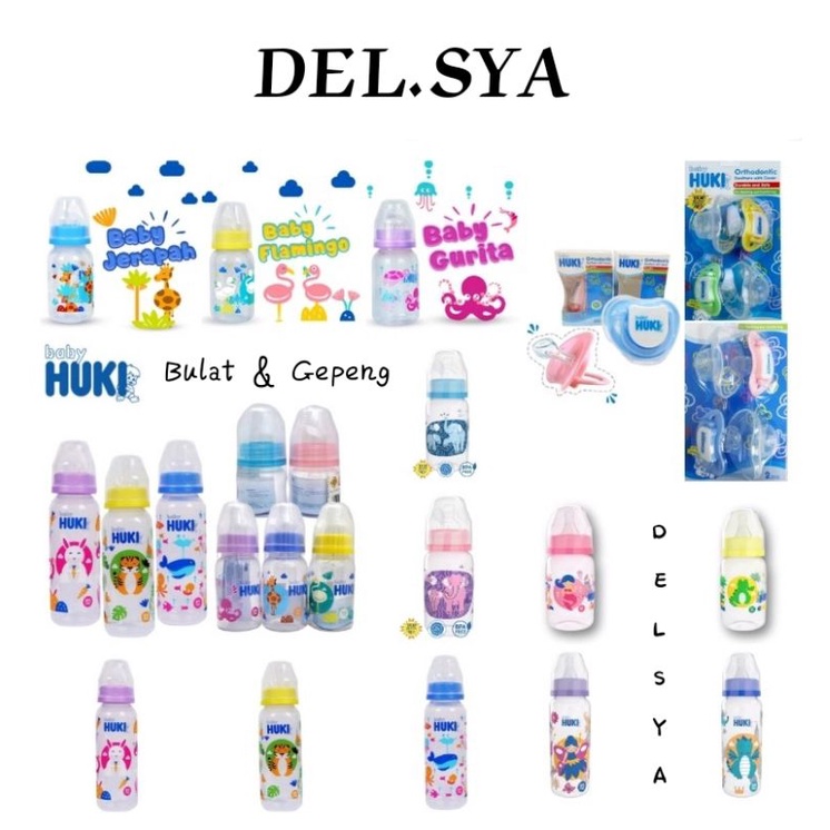 Jual Botol Susu Dot Empeng Bayi Baby Huki Silicone Bulat / Gepeng 60ml ...