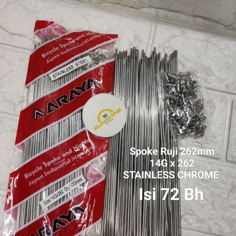Jual Spoke Ruji Jari-jari 262 ARAYA Stainless Chrome 262mm Velg Rims ...