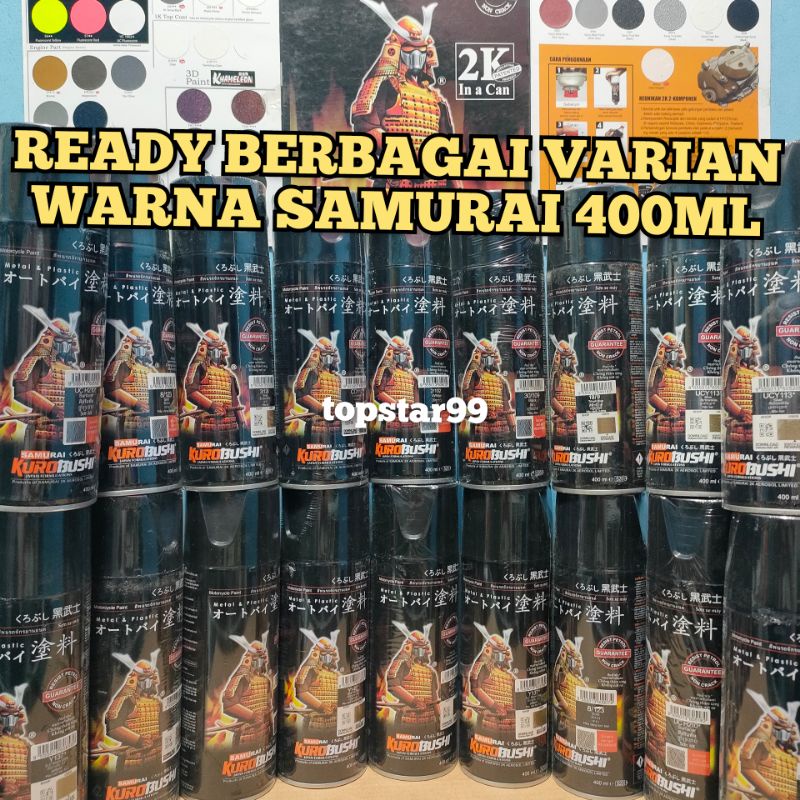 Jual Pilok Pilox Cat Semprot Samurai Black, Clear, Red, Blue, Green ...