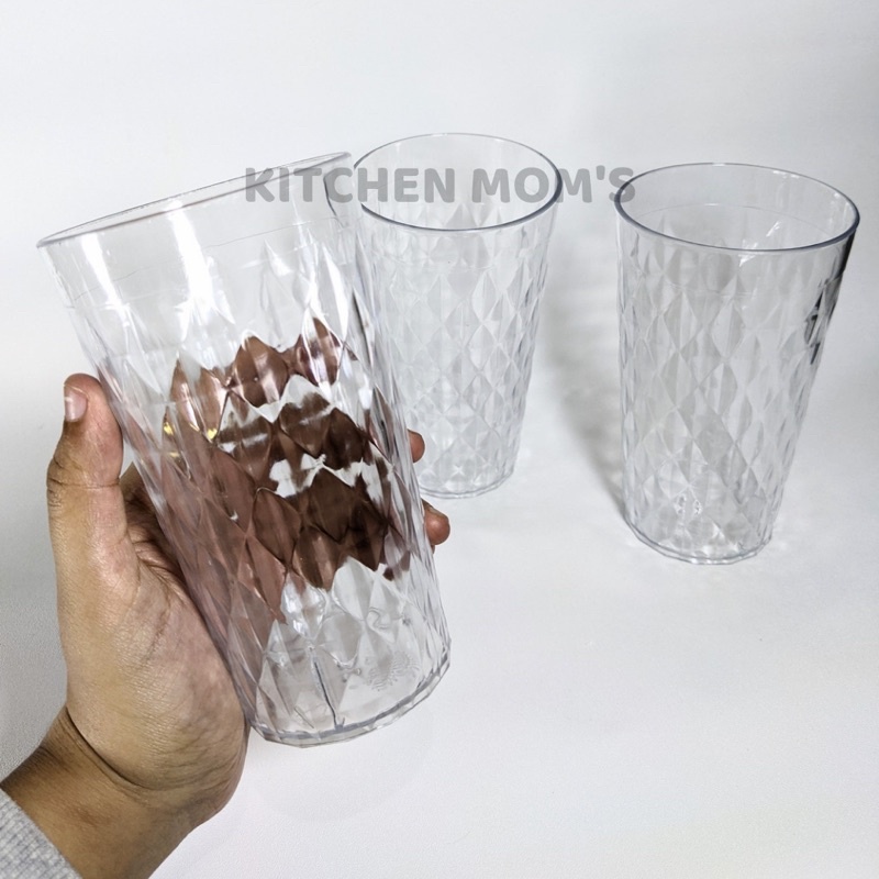 Jual Gelas Plastik Mika Bening Diamond 450ml(Gelas Plastik bening) (6 ...