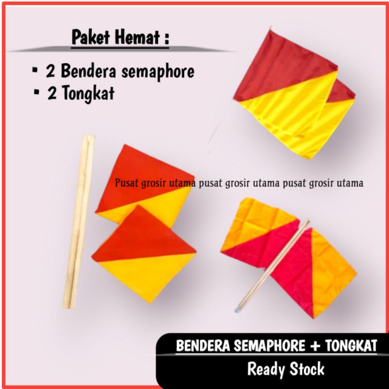 Jual Bendera semaphore + tongkat (perpasang) | Shopee Indonesia