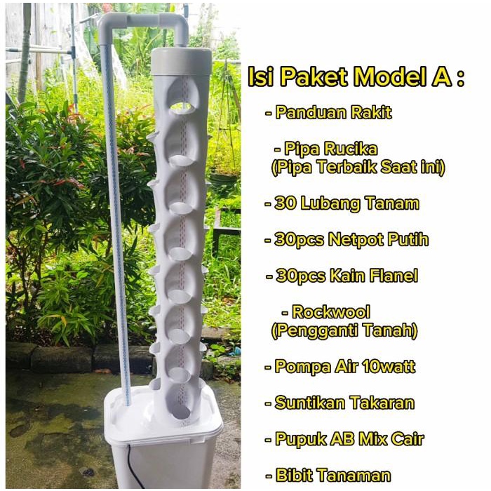 Jual Terlaris Paket 1 /2 Tower Pipa Hidroponik Vertikal Vertikultur 60 ...