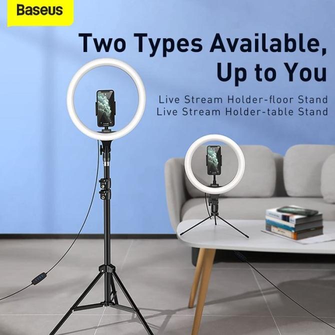 Jual RING LIGHT BASEUS LIVE STREAM PHONE HOLDER TONGSIS RING LIGHT LAMP LED | Shopee Indonesia