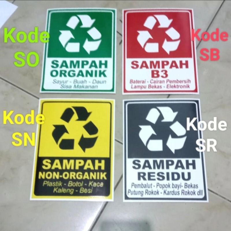 Jual SETIKER SAMPAH NON ORGANIK, ORGANIK, B3, Sampah Residu | Shopee ...