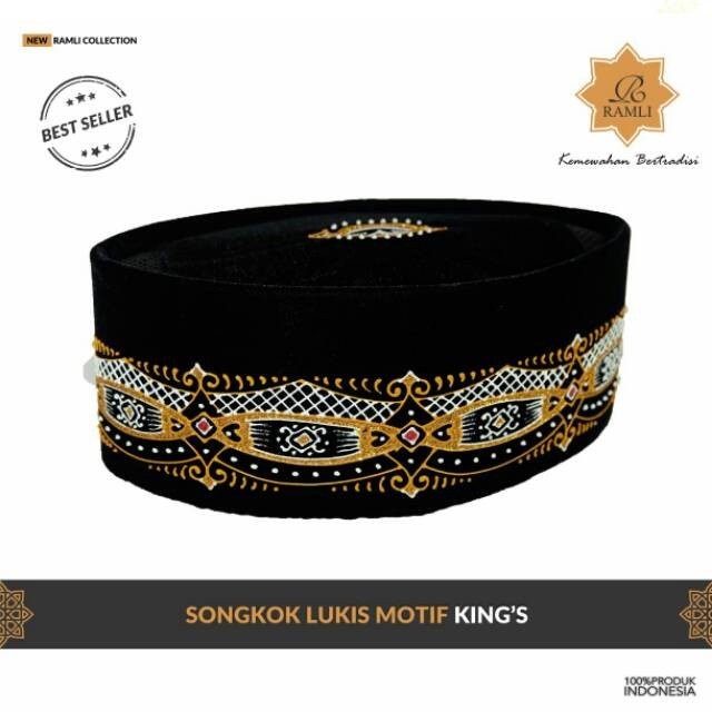 Jual MOTIF SONGKOK KING PECI KOPYAH HITAM | Shopee Indonesia