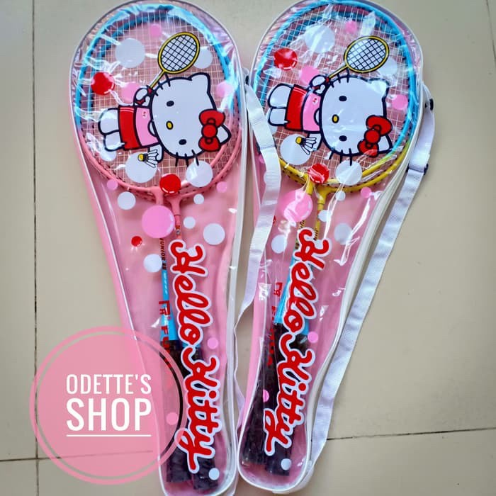 Jual Raket Badminton Anak Anak Isi 2 Karakter Helo Kitty/Doraemon Lucu ...