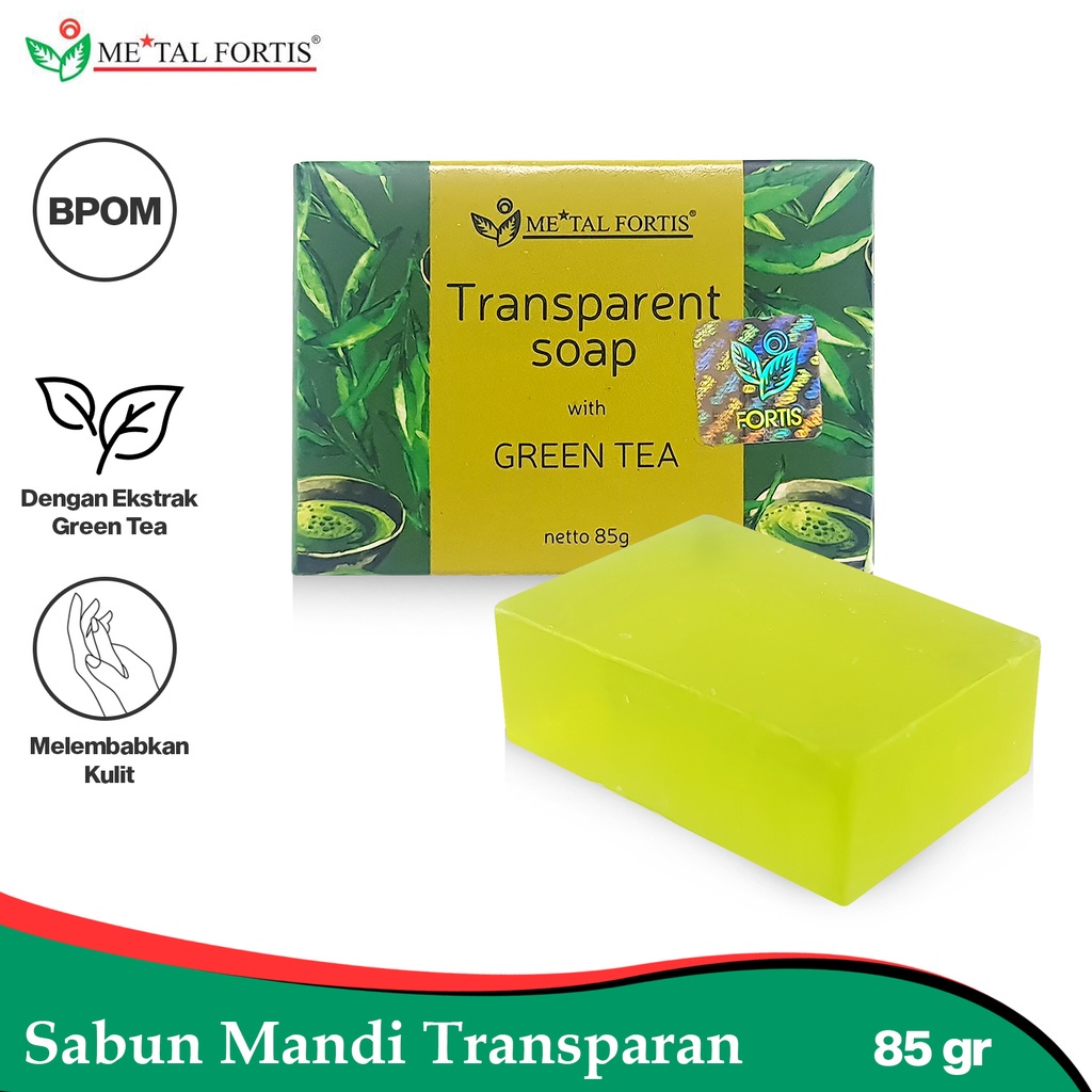 Jual Metal Fortis Sabun Mandi Extract Green Tea 85 Gr Transparent Soap ...