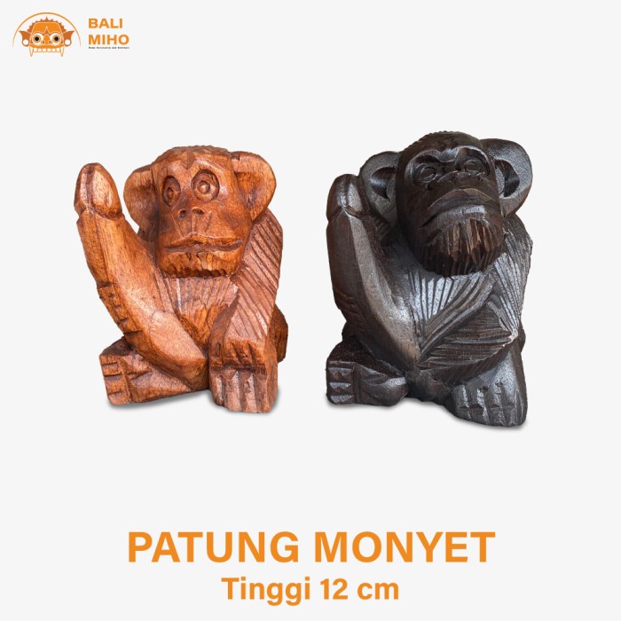 Jual Patung Monyet Unik 12 cm - Patung Kera - Patung Simpanse Kayu ...