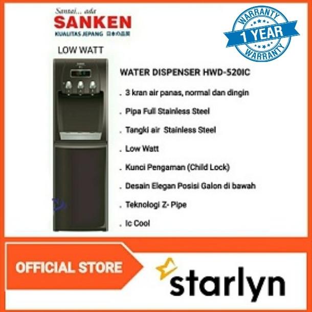 Jual Sanken Standing Galon Bawah Dispenser 3 Kran Pipa Stainless steel ...