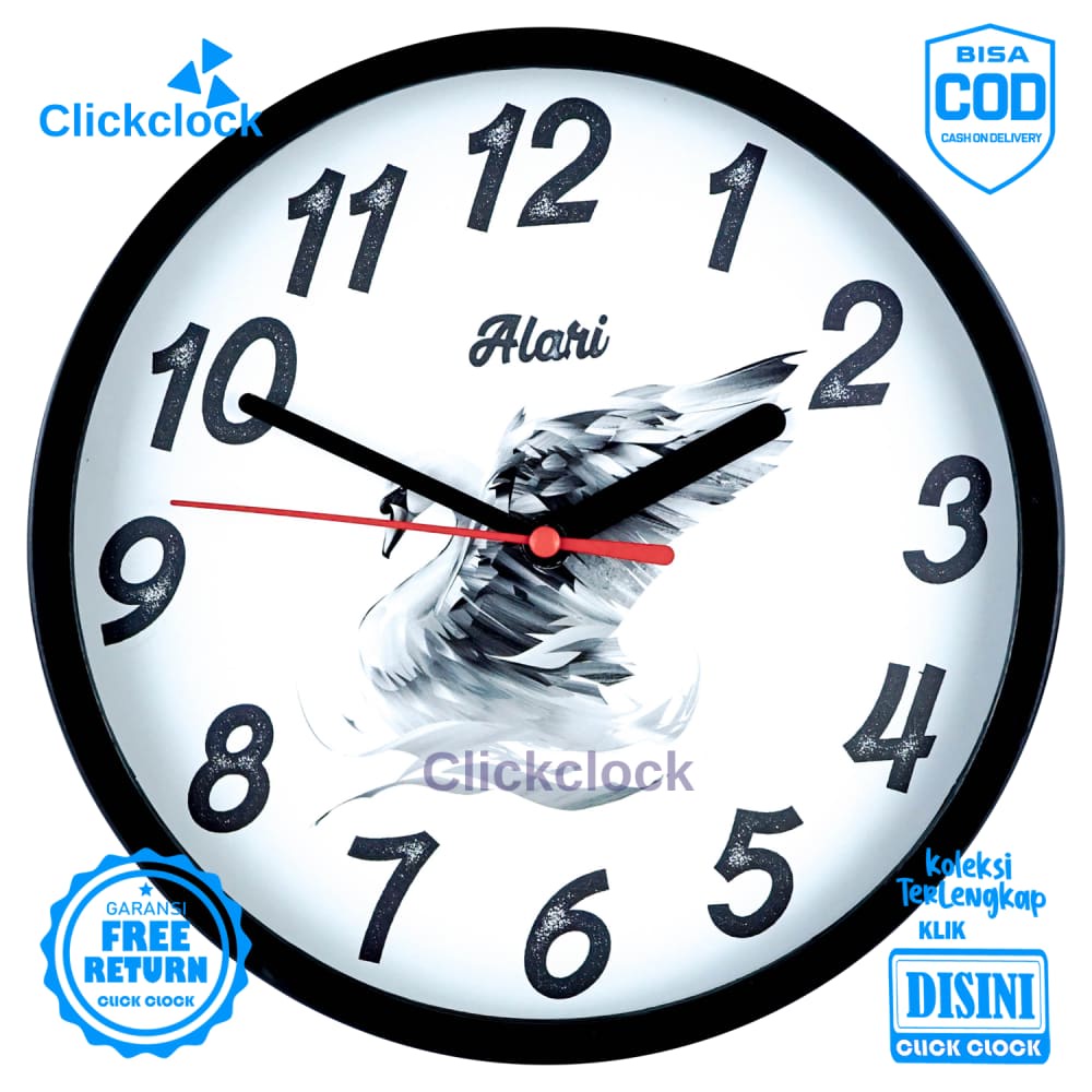 Jual Jam Dinding Analog Animal Angsa Alari 1137-1668 Besar Dekorasi ...