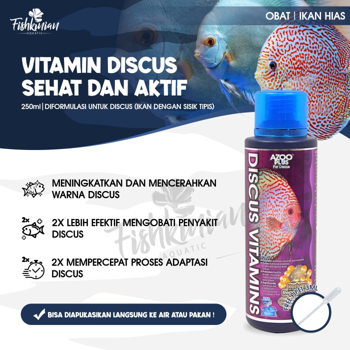 Jual AZOO PLUS DISCUS VITAMIN 250 ML VITAMIN UNTUK IKAN DISCUS | Shopee Indonesia