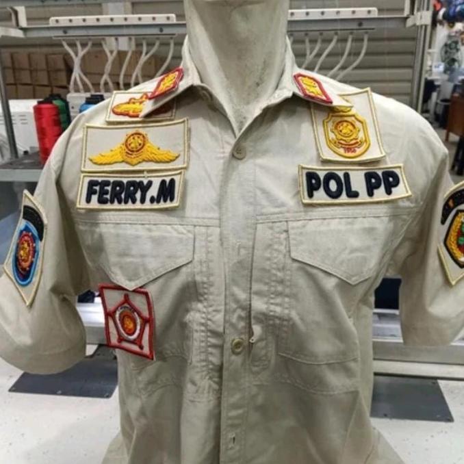Jual Baju Pdh Sat Pol Pp Model Terbaru+Bordiran Tibul | Shopee Indonesia