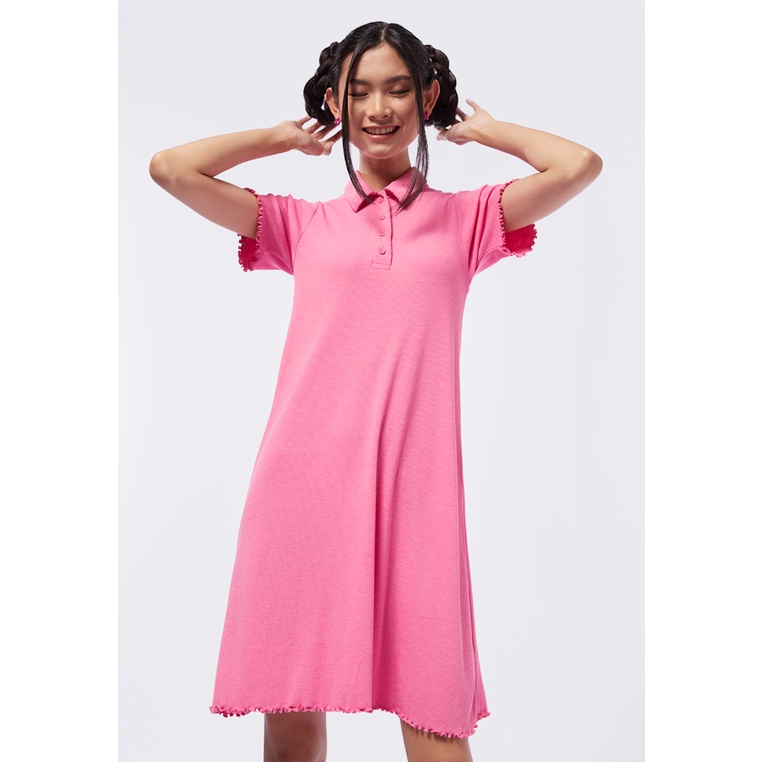 Jual COLORBOX Collared A-Line Mini Dress Pink | Shopee Indonesia
