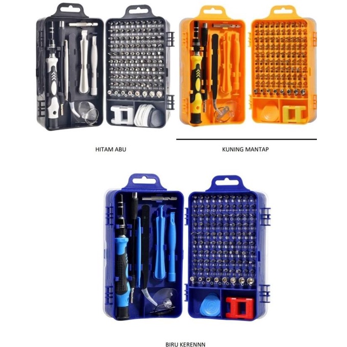 Jual Obeng Hp full set Obeng Service Komputer Laptop Hp Servis 115 in 1 | Shopee Indonesia