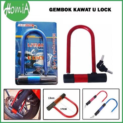 Jual Gembok U Lock Sepeda Motor Ukuran Besar Gembok Pengaman Sepeda ...
