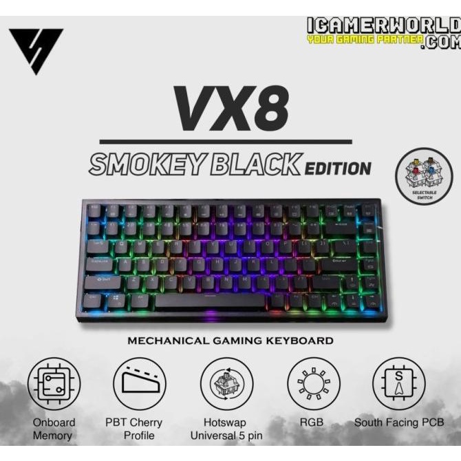 Jual Vortex Series VX8 Smokey RGB Hotswap Mechanical Gaming Keyboard ...