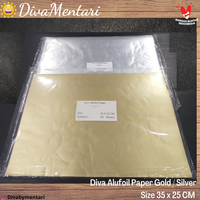 Jual Bakingpaper Diva Alufoil Paper Gold / Silver Size 35 X 25 Cm ...