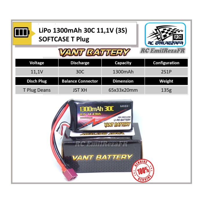 Jual Baterai LiPo Vant Battery 3S 11,1V 1300mAh 30C RC Car | Shopee Indonesia
